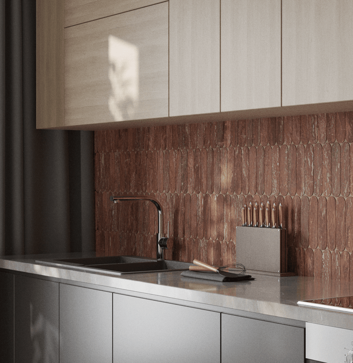 Pill Shape Mosaic Tiles - Cemento Collection