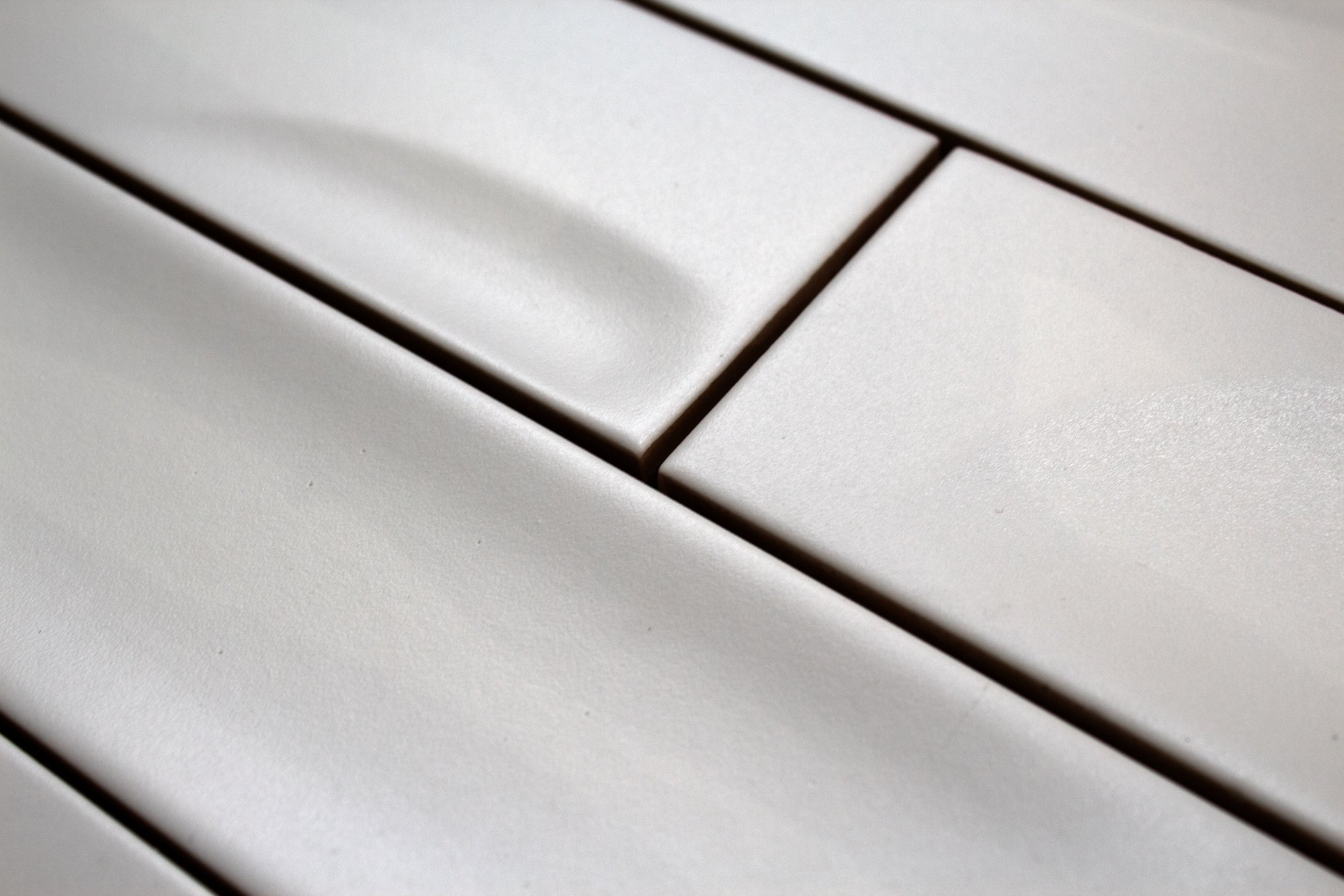 Hoop Wave 2.5x10 Cloud Pearl Ceramic Tile - Cemento Collection