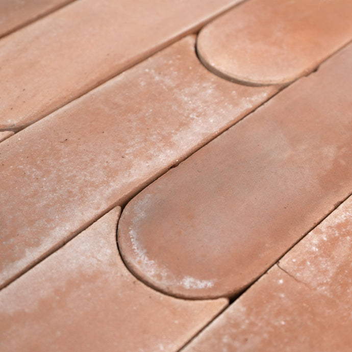 3x10 Mooncut Rectangle Red Terracotta Tile - Cemento Collection