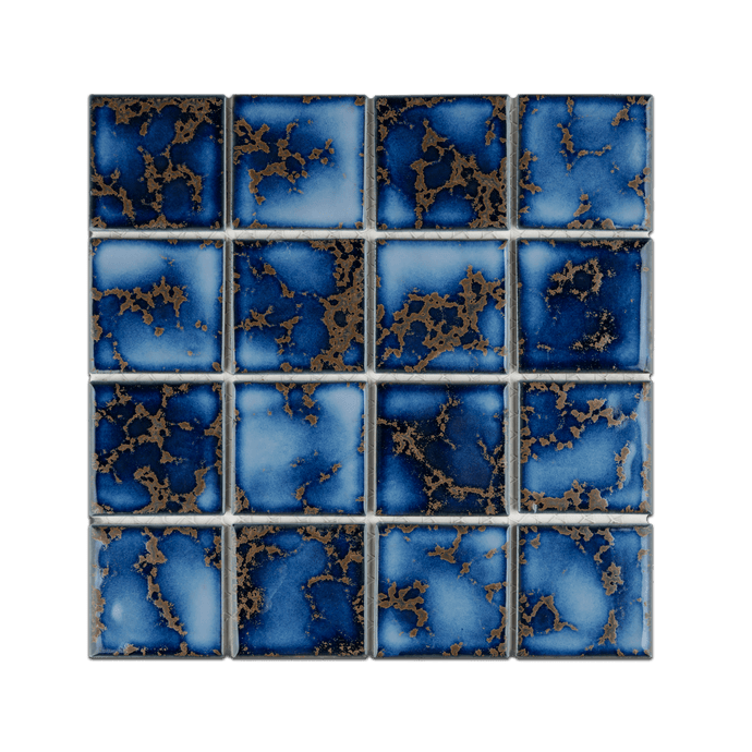 Pool Rusty Cobalt Mosaic Tile 3x3 - Cemento Collection
