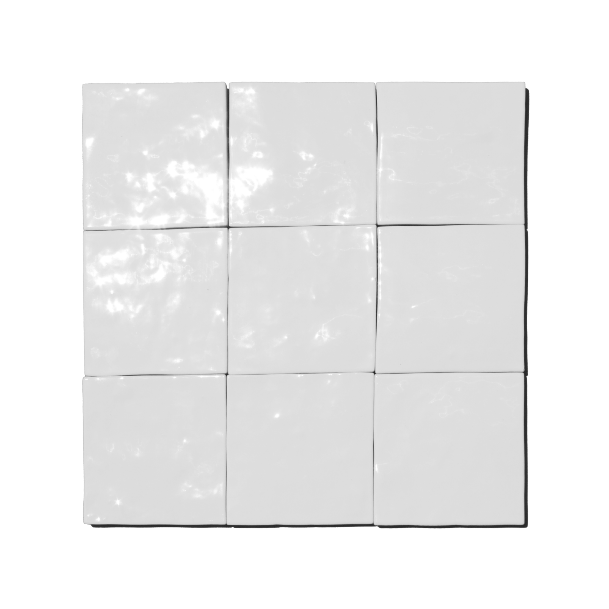 Bright White Fes Ceramic Tile 4x4 - Cemento Collection