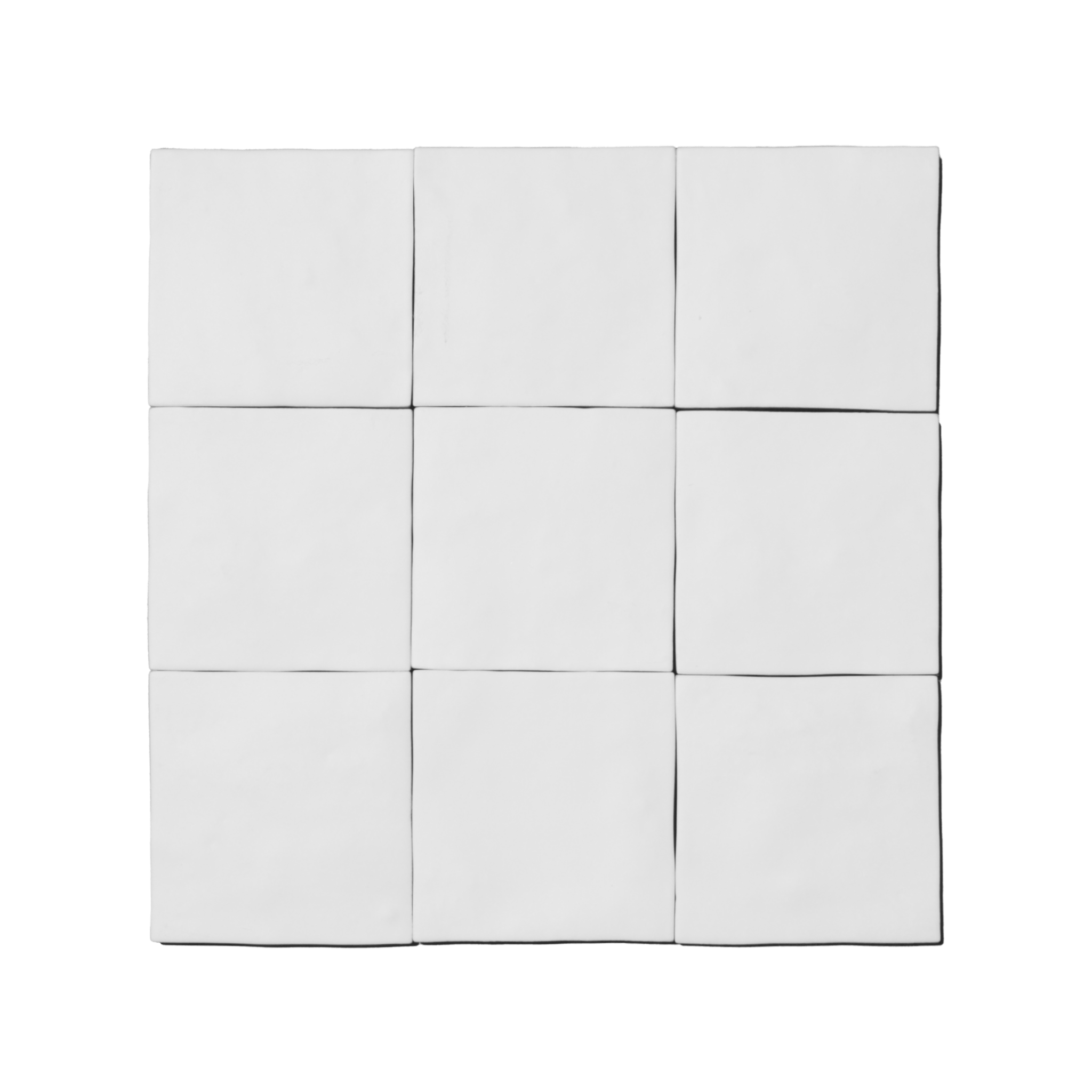Bright White Fes Ceramic Tile 4x4 - Cemento Collection