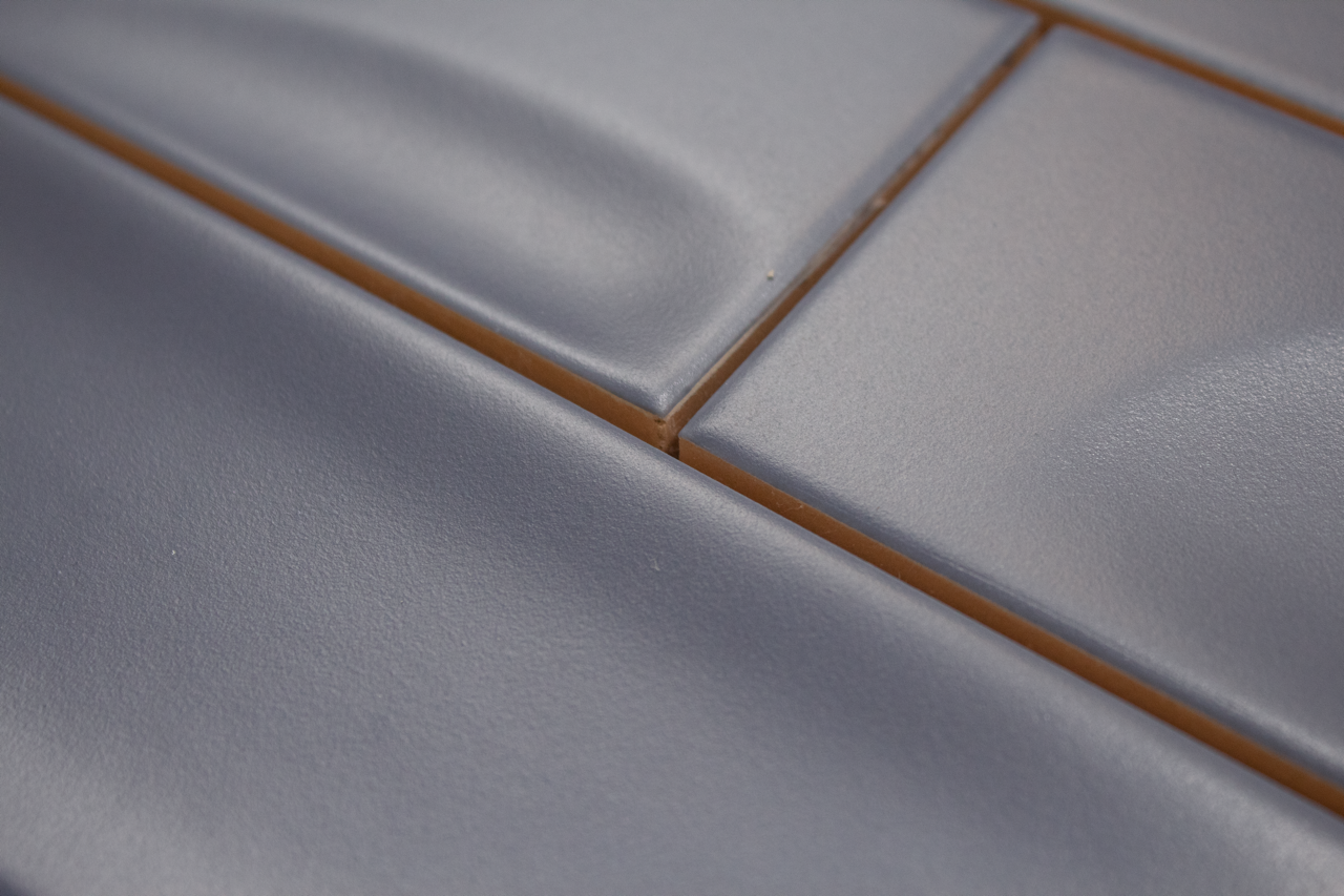 Hoop Wave 2.5x10 Deep Blue Ceramic Tile - Cemento Collection