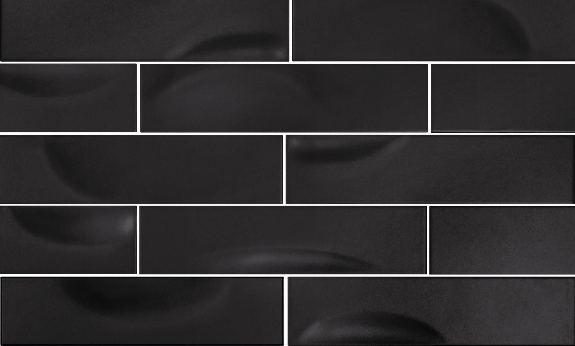 Hoop Wave 2.5x10 Phantom Black Ceramic Tile - Cemento Collection