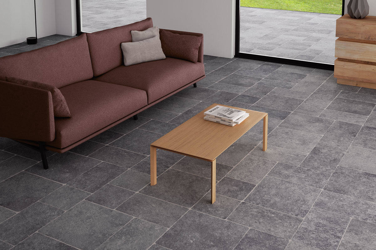 Belgian Bluestone Tumbled Naturalle Porcelain Tile 12x12 - Cemento ...