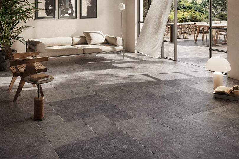 Belgian Bluestone Tumbled Naturalle Porcelain Tile 12x20 | Cemento ...