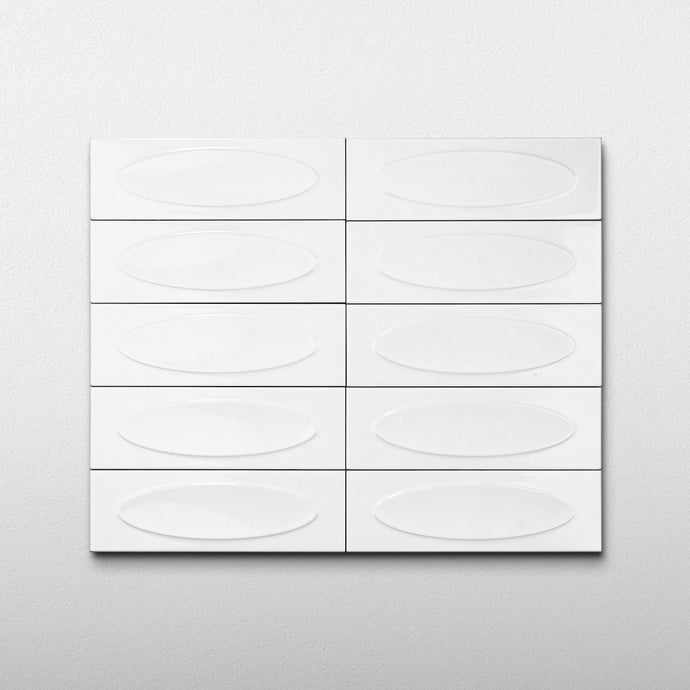 White Ceramic Tile 2.5x8 Brick - Cemento Collection