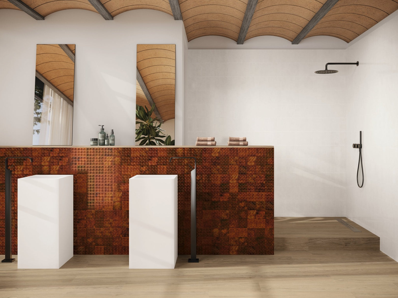 Red Ceramic Tile 4x4 Square - Cemento Collection