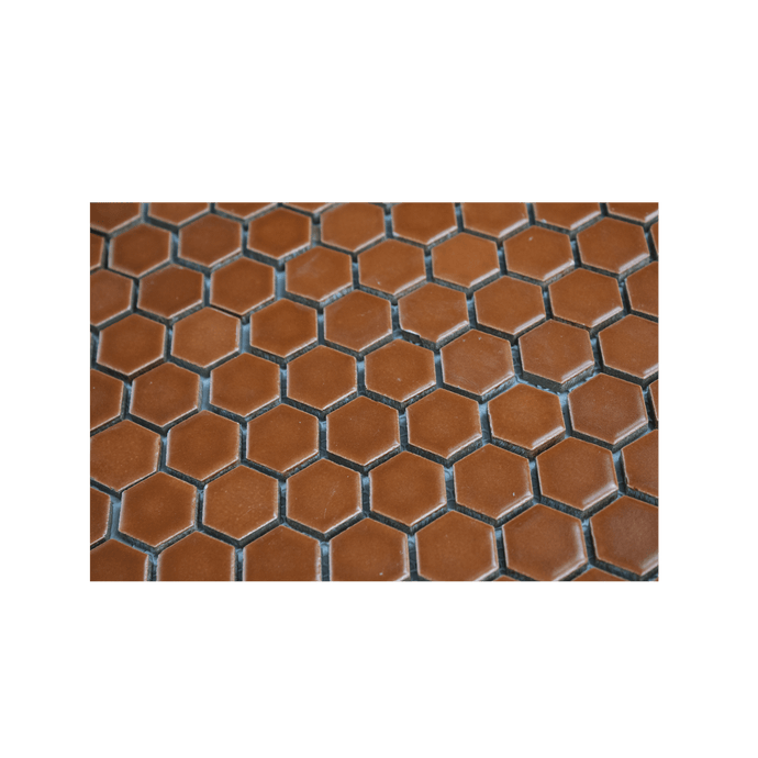 Caramel 1" Hexagon Matte Porcelain Mosaic Tile | Cemento Collection ...