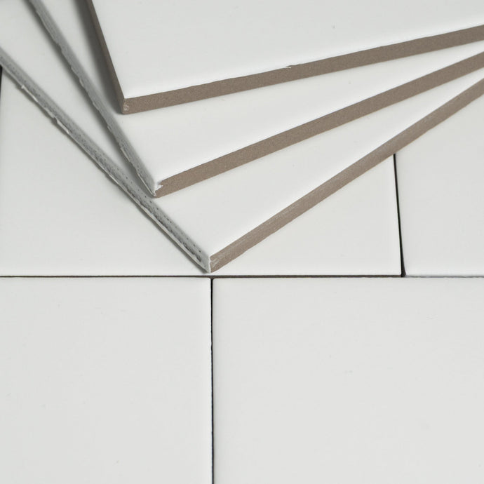White Porcelain Tile 4x4 - Cemento Collection