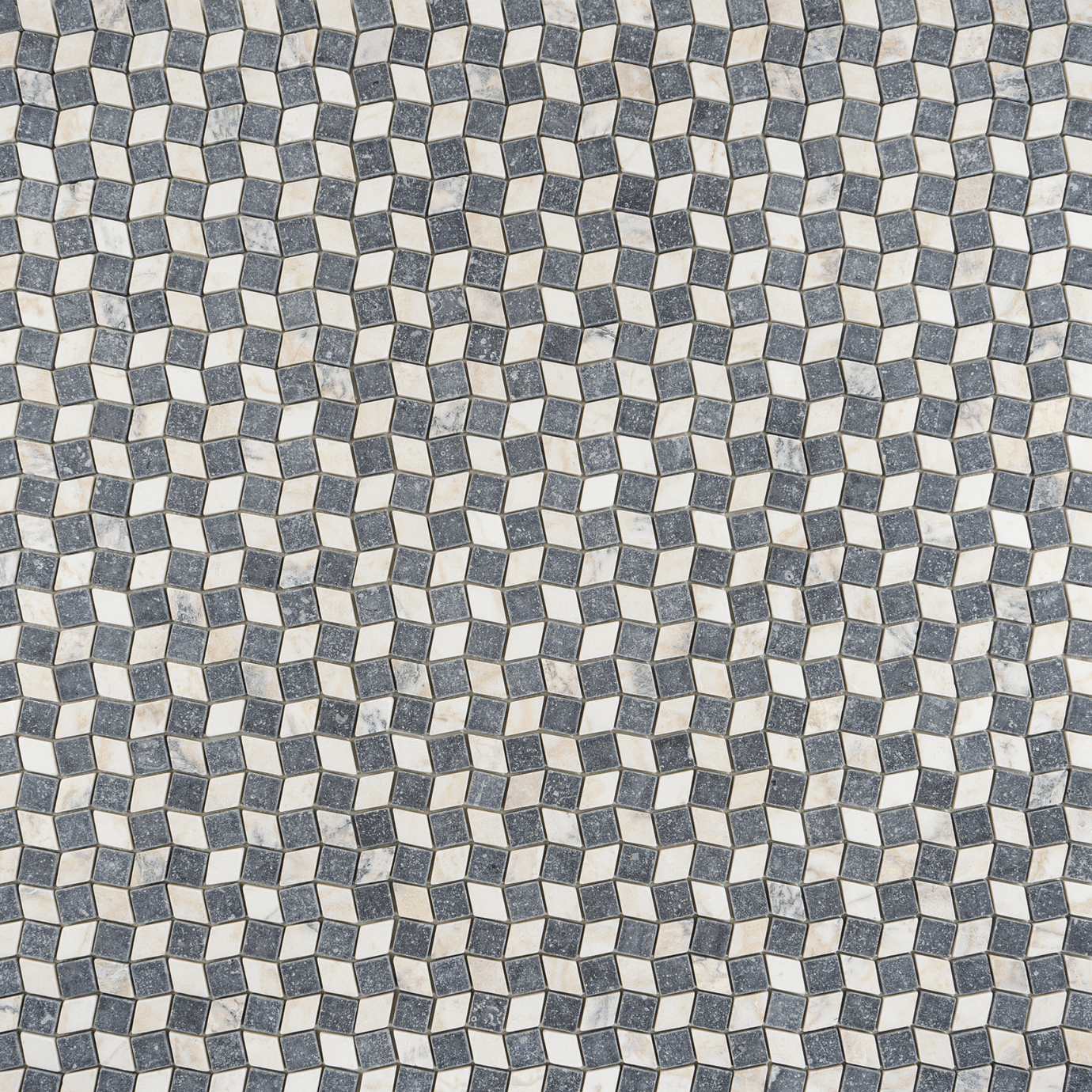 Dizzy Belgian Bluestone with Calacatta Viola Marble Tumbled Mosaic Tile ...
