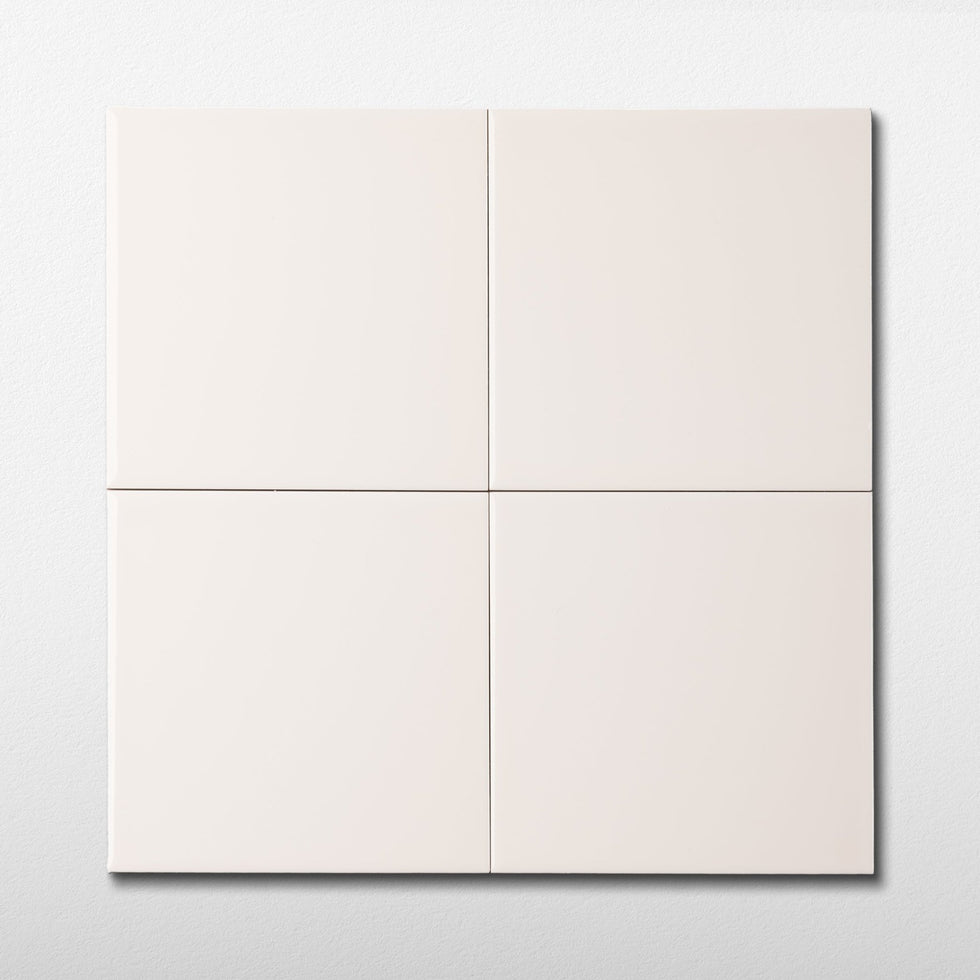 White Ceramic Tile 6x6 - Cemento Collection