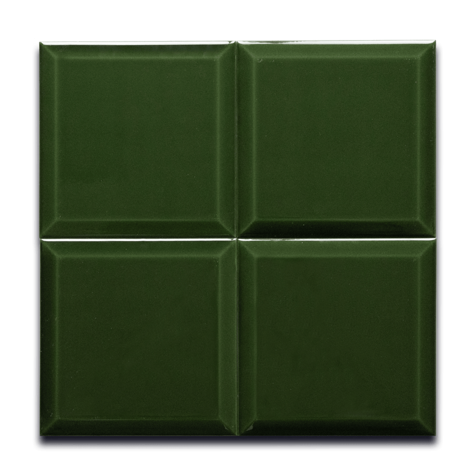 Emerald Green 6x6 Bevelled Tile | Cemento Collection - Cemento Collection