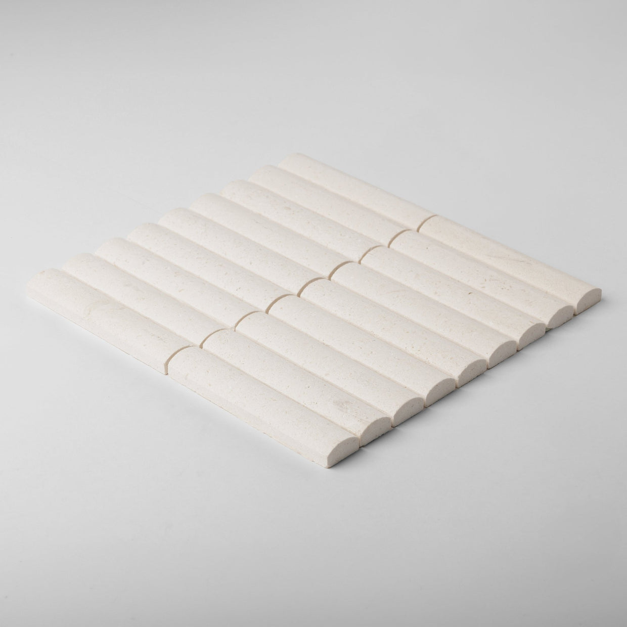 Fluted Beige Limestone Honed Mosaic Tile | Cemento Collection - Cemento ...