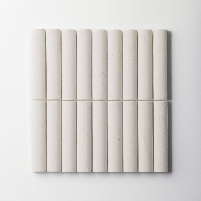 Fluted Beige Limestone Honed Mosaic Tile | Cemento Collection - Cemento ...