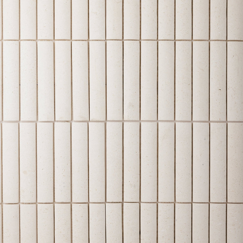 Fluted Beige Limestone Honed Mosaic Tile | Cemento Collection - Cemento ...