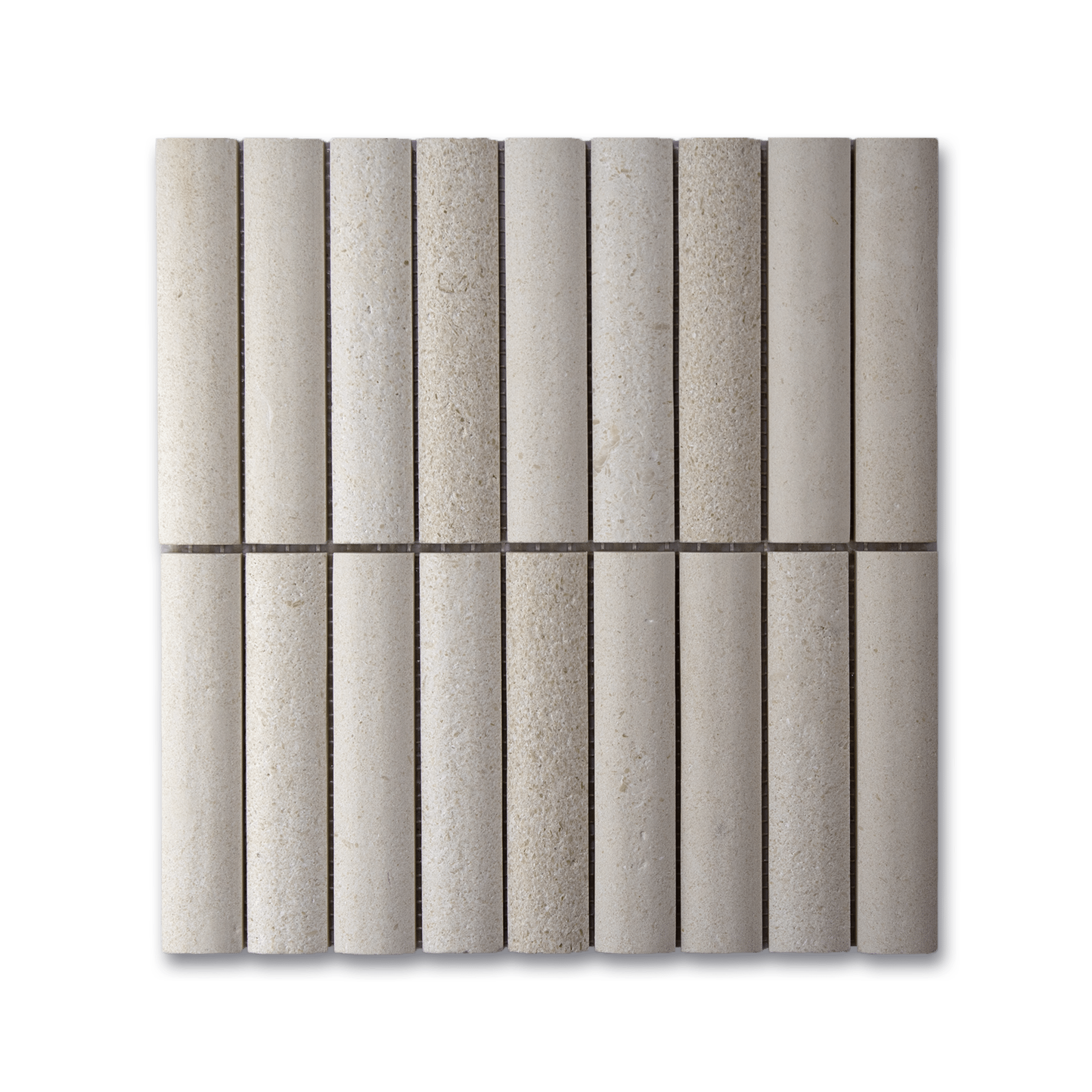 Fluted Beige Limestone Honed Mosaic Tile | Cemento Collection - Cemento ...