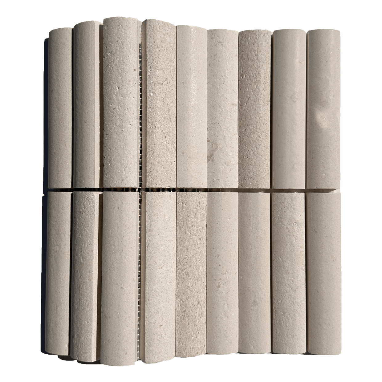 Fluted Beige Limestone Honed Mosaic Tile | Cemento Collection - Cemento ...