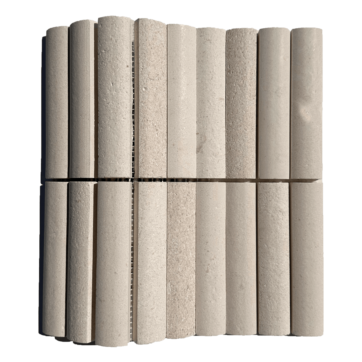 Fluted Beige Limestone Honed Mosaic Tile | Cemento Collection - Cemento ...