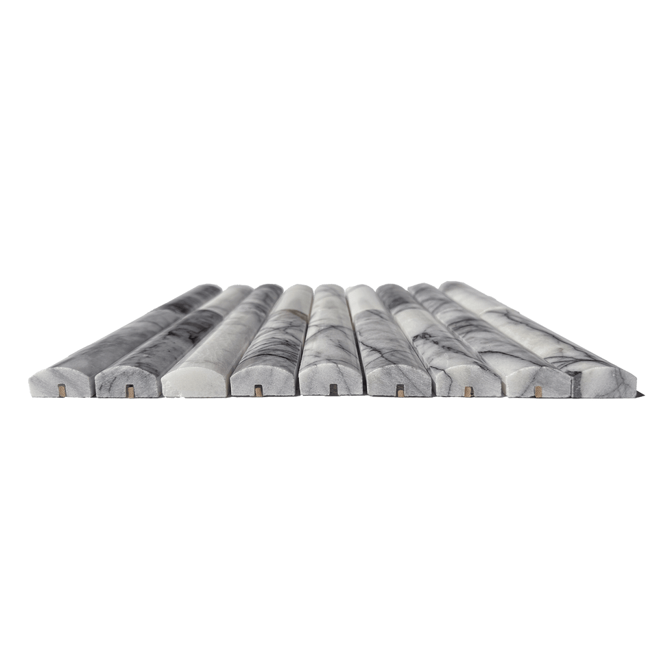 Fluted Lilac Marble Honed Mosaic Tile | Cemento Collection - Cemento ...