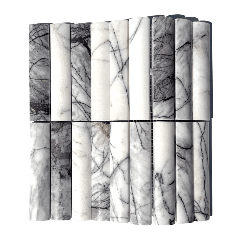 Fluted Lilac Marble Honed Mosaic Tile | Cemento Collection - Cemento ...