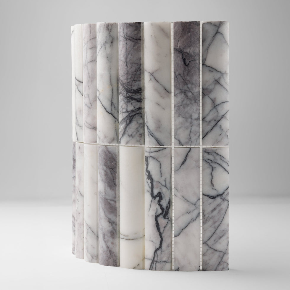 Fluted Lilac Marble Honed Mosaic Tile | Cemento Collection - Cemento ...