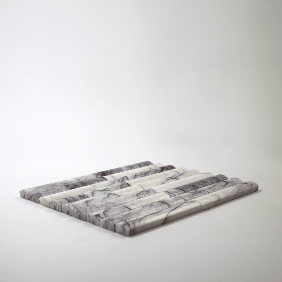 Fluted Lilac Marble Honed Mosaic Tile | Cemento Collection - Cemento ...