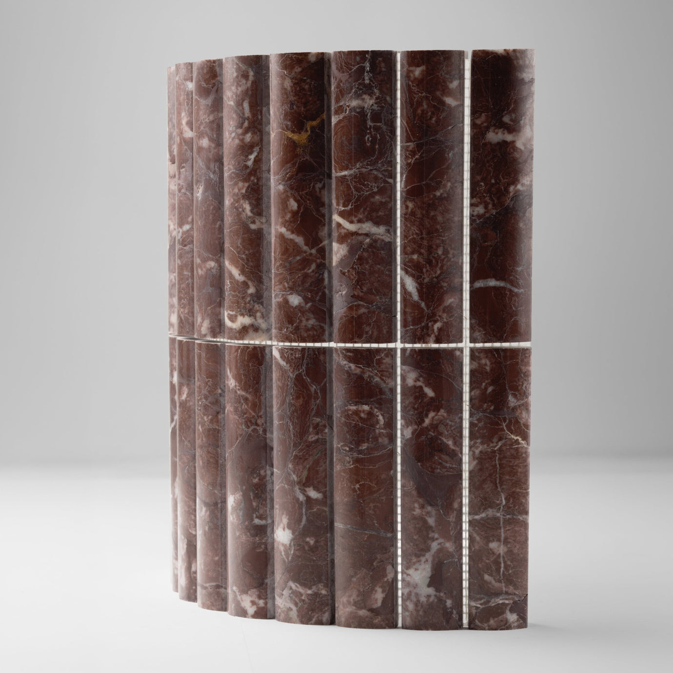 Fluted Red Ravel Marble Polished Mosaic Tile | Cemento Collection ...