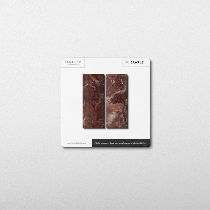 Fluted Red Ravel Marble Polished Mosaic Tile | Cemento Collection ...