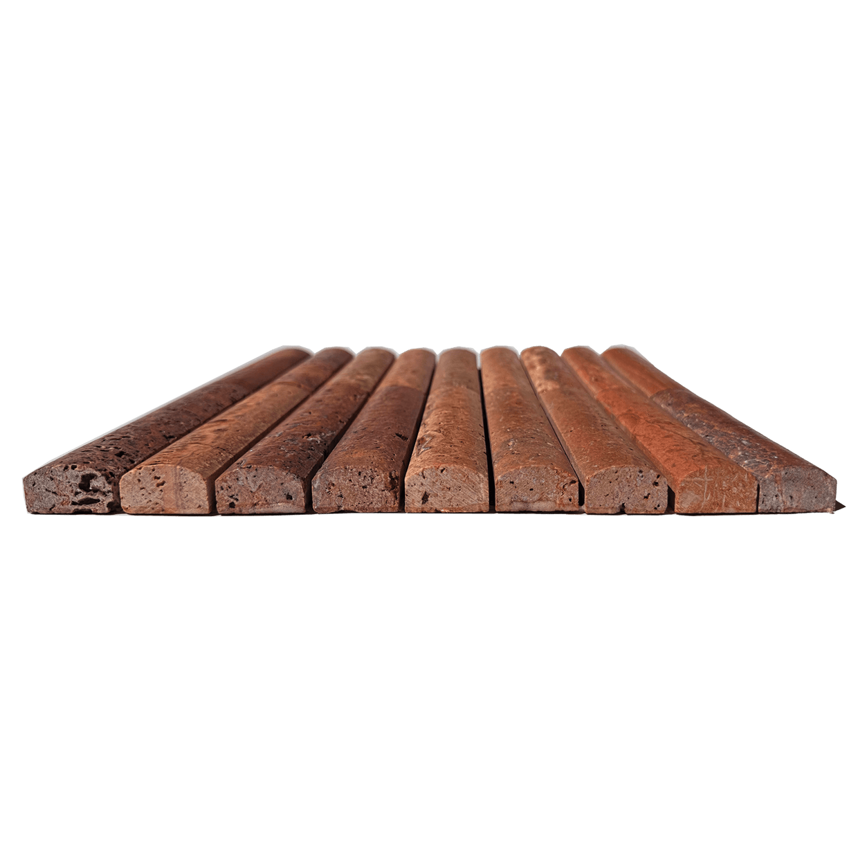 Fluted Red Travertine Honed Mosaic Tile | Cemento Collection - Cemento ...