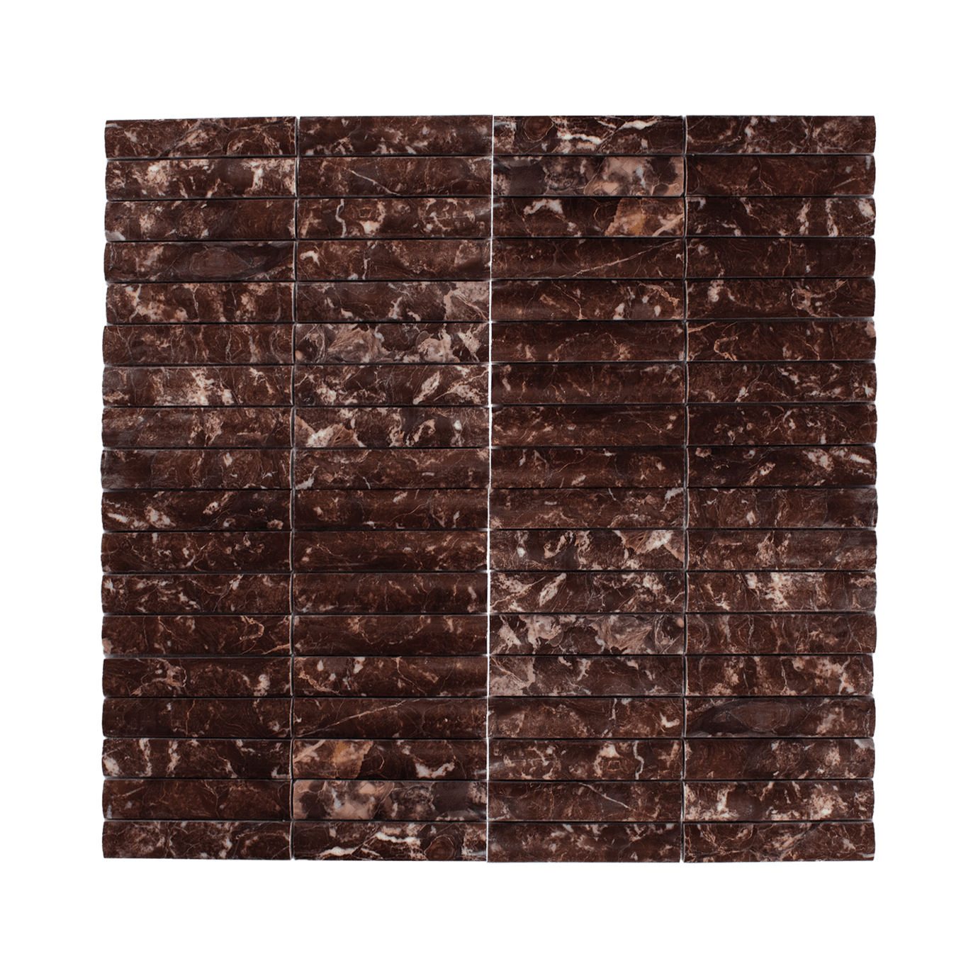 Fluted Rosso Levanto Marble Polished Mosaic Tile | Cemento Collection ...