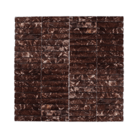 Fluted Rosso Levanto Marble Polished Mosaic Tile - Cemento Collection