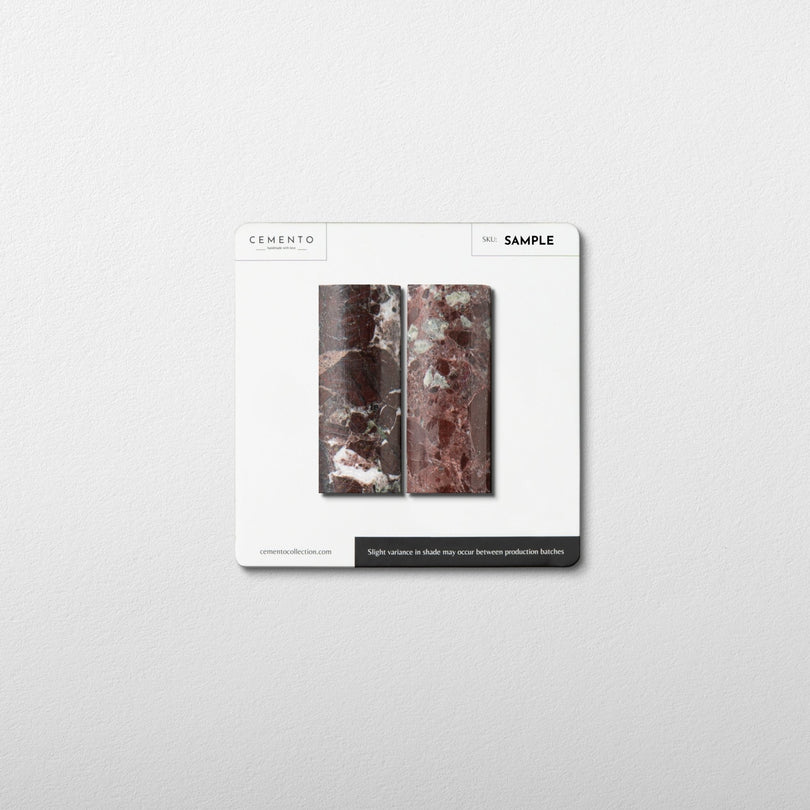 Fluted Rosso levanto Marble Polished Mosaic Tile | Cemento Collection ...