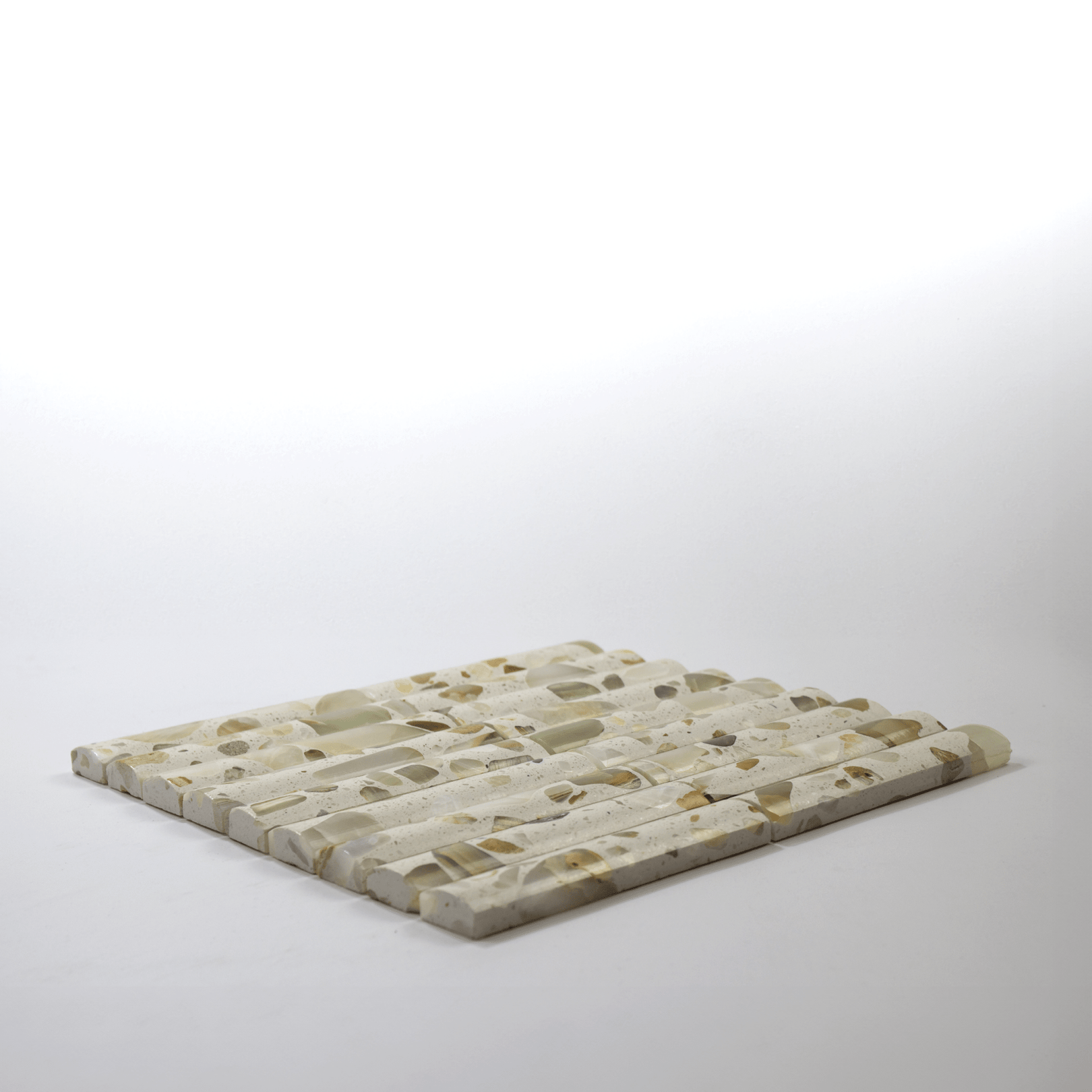 Fluted Tropical Sand Terrazzo Mosaic Tile | Cemento Collection ...