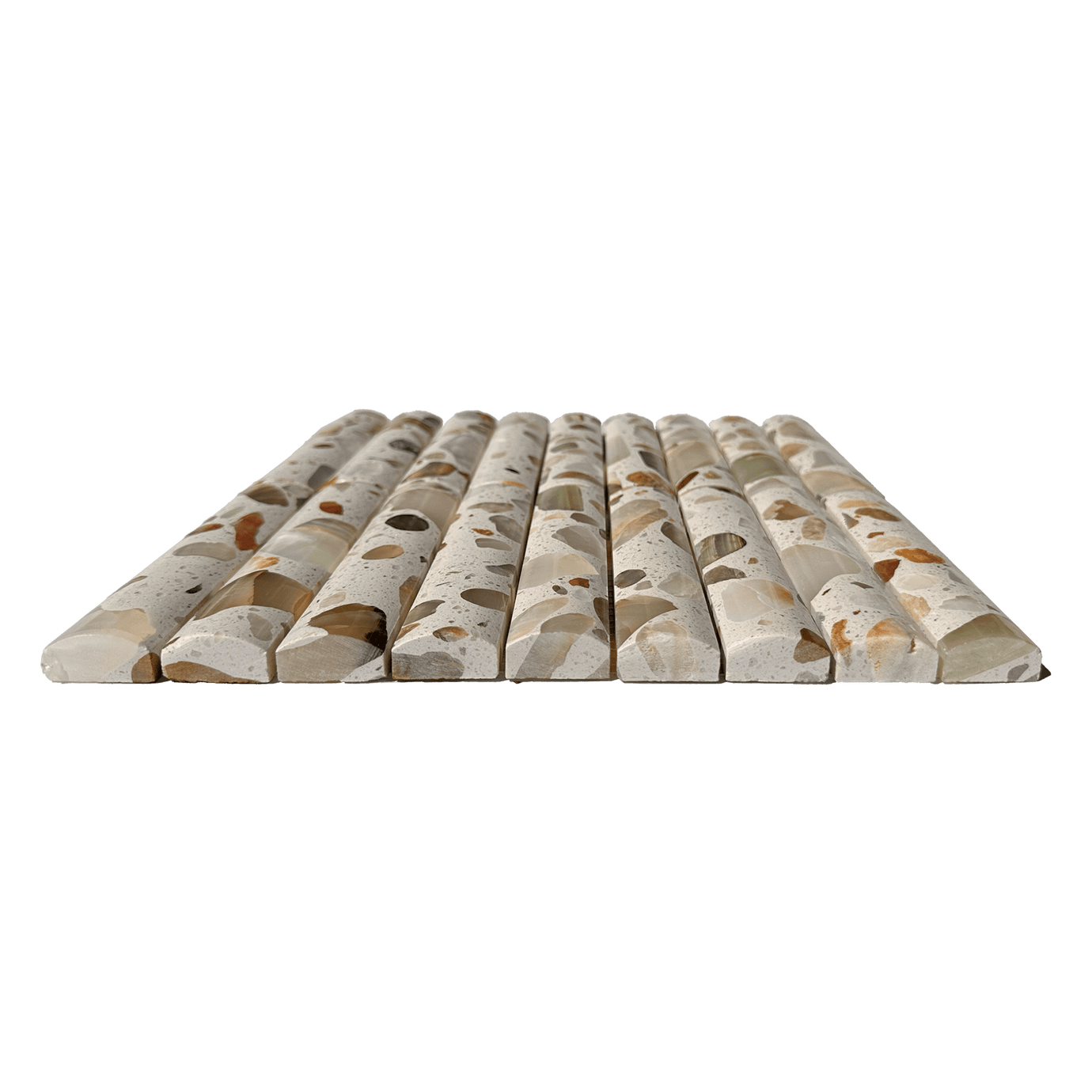 Fluted Tropical Sand Terrazzo Mosaic Tile | Cemento Collection ...
