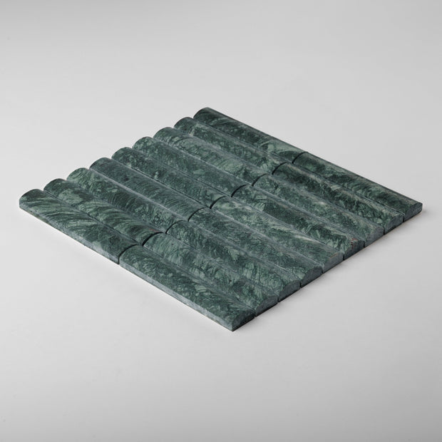Fluted Verde Alpi Marble Honed Mosaic Tile | Cemento Collection ...