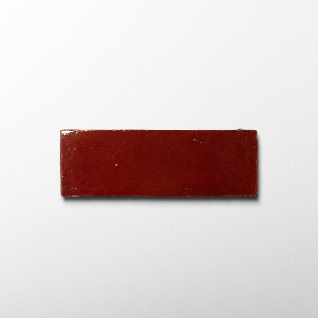 Cabernet Red Zellige Tile 2×6 — Handmade Moroccan Terracotta - Cemento ...