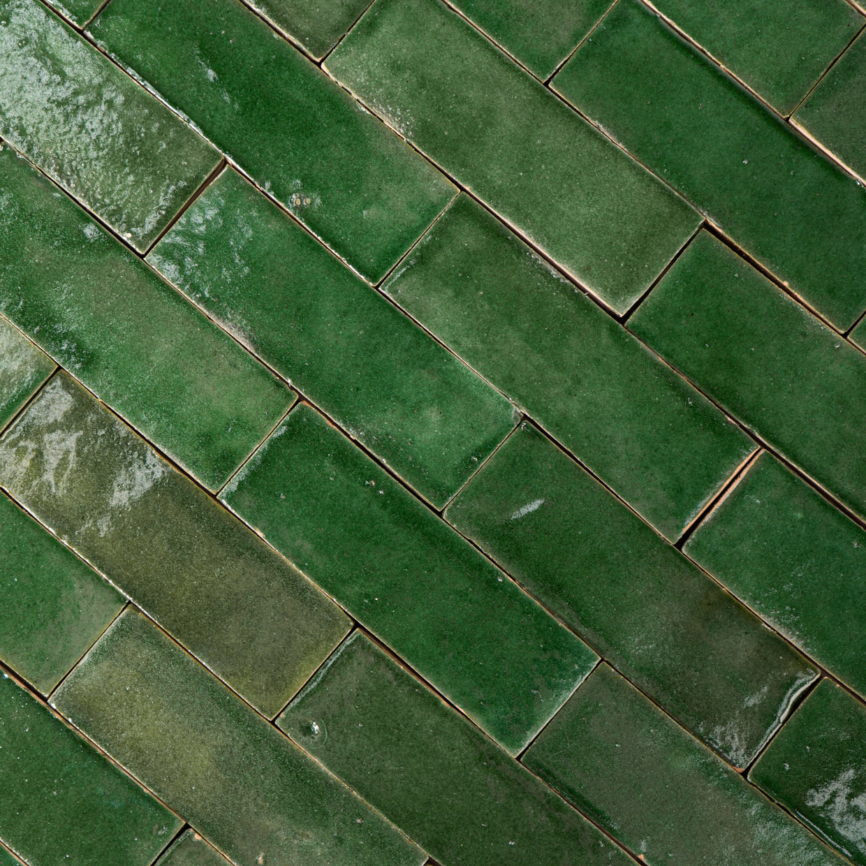 Handmade Moroccan Zellige 2x6 Emerald Green Terracotta Tile - Cemento ...