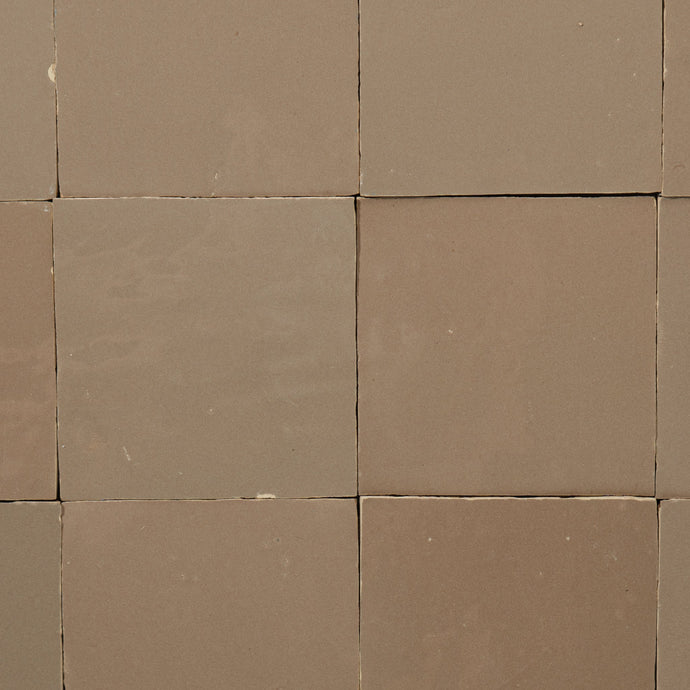 Handmade Moroccan Zellige 4x4 Latte Terracotta Tile - Cemento Collection