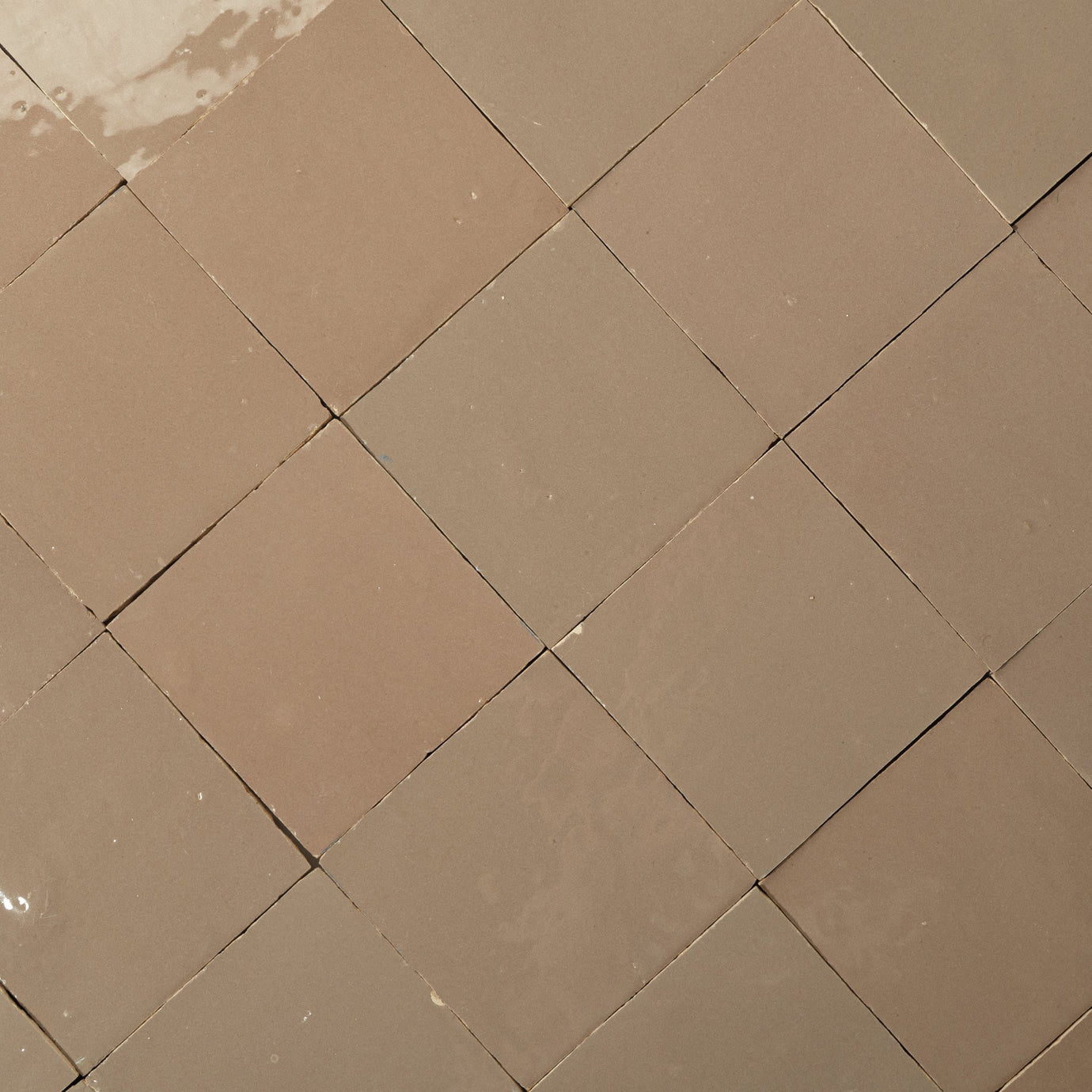 Handmade Moroccan Zellige 4x4 Latte Terracotta Tile - Cemento Collection