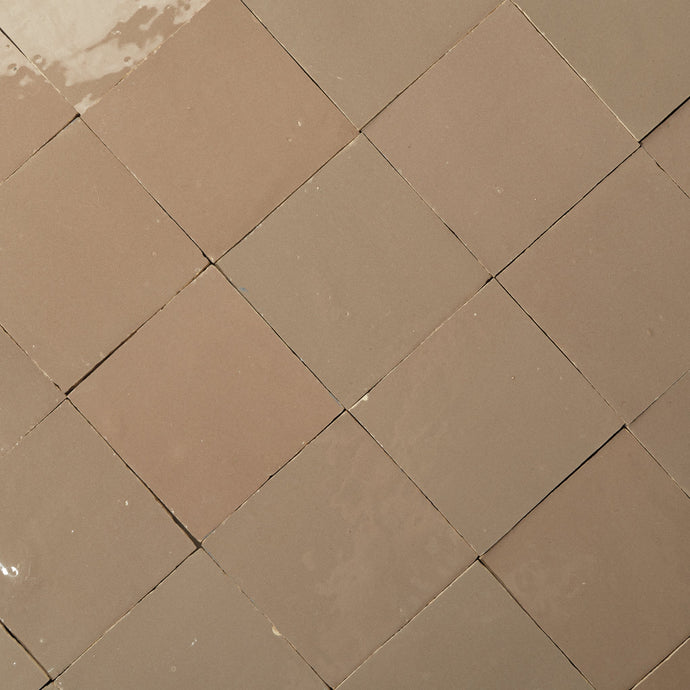 Handmade Moroccan Zellige 4x4 Latte Terracotta Tile - Cemento Collection