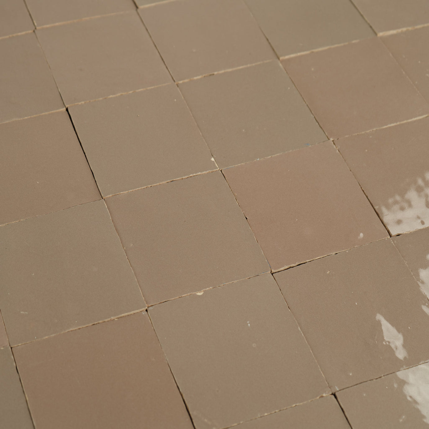 Handmade Moroccan Zellige 4x4 Latte Terracotta Tile - Cemento Collection