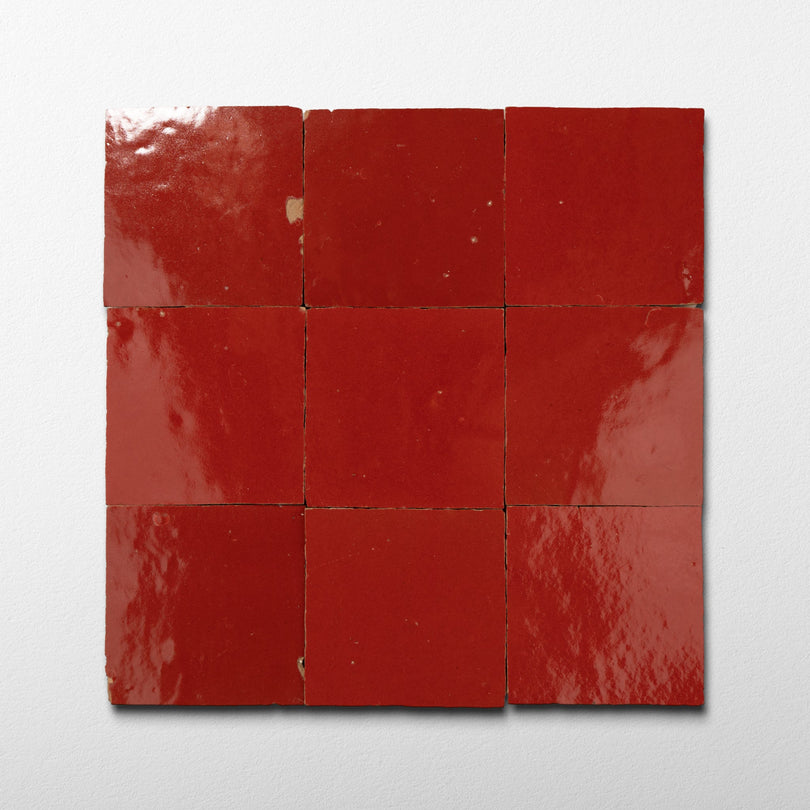 Handmade Moroccan Zellige 4x4 Scarlet Red Terracotta Tile | Cemento ...