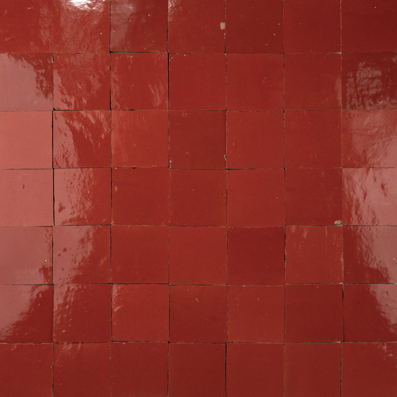 Handmade Moroccan Zellige 4x4 Scarlet Red Terracotta Tile | Cemento ...