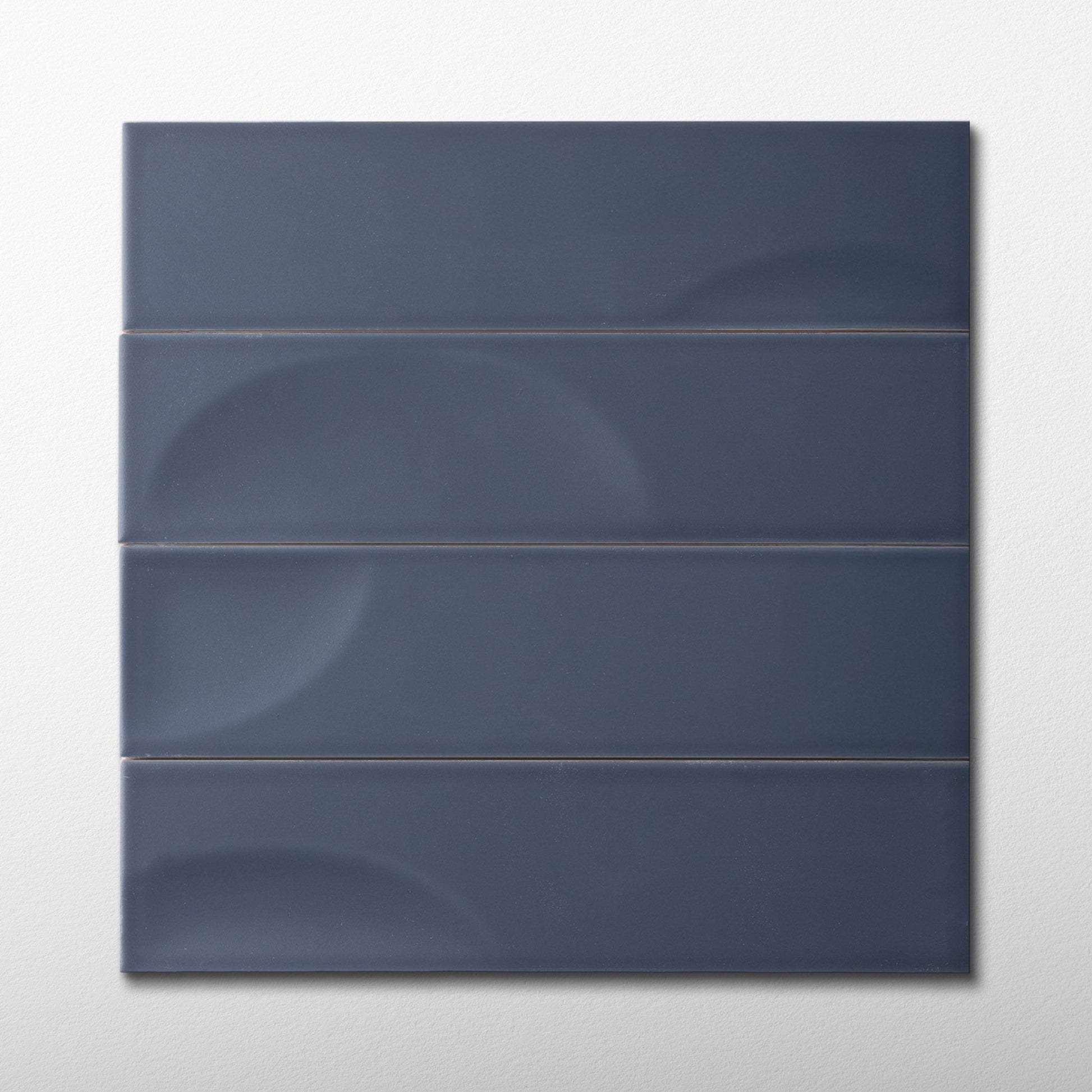 Deep Blue Ceramic Tile 2.5x10 Wave - Cemento Collection