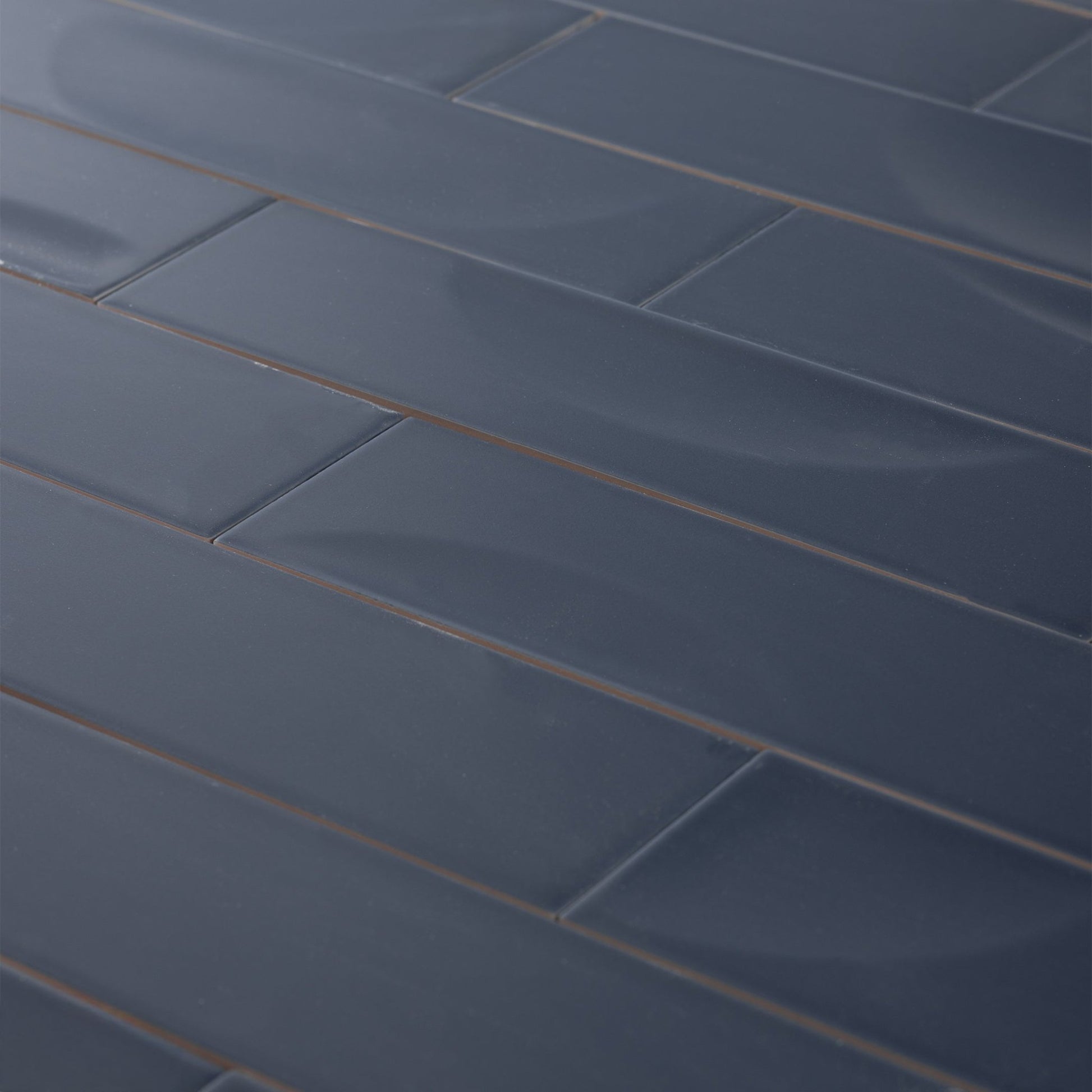 Deep Blue Ceramic Tile 2.5x10 Wave - Cemento Collection