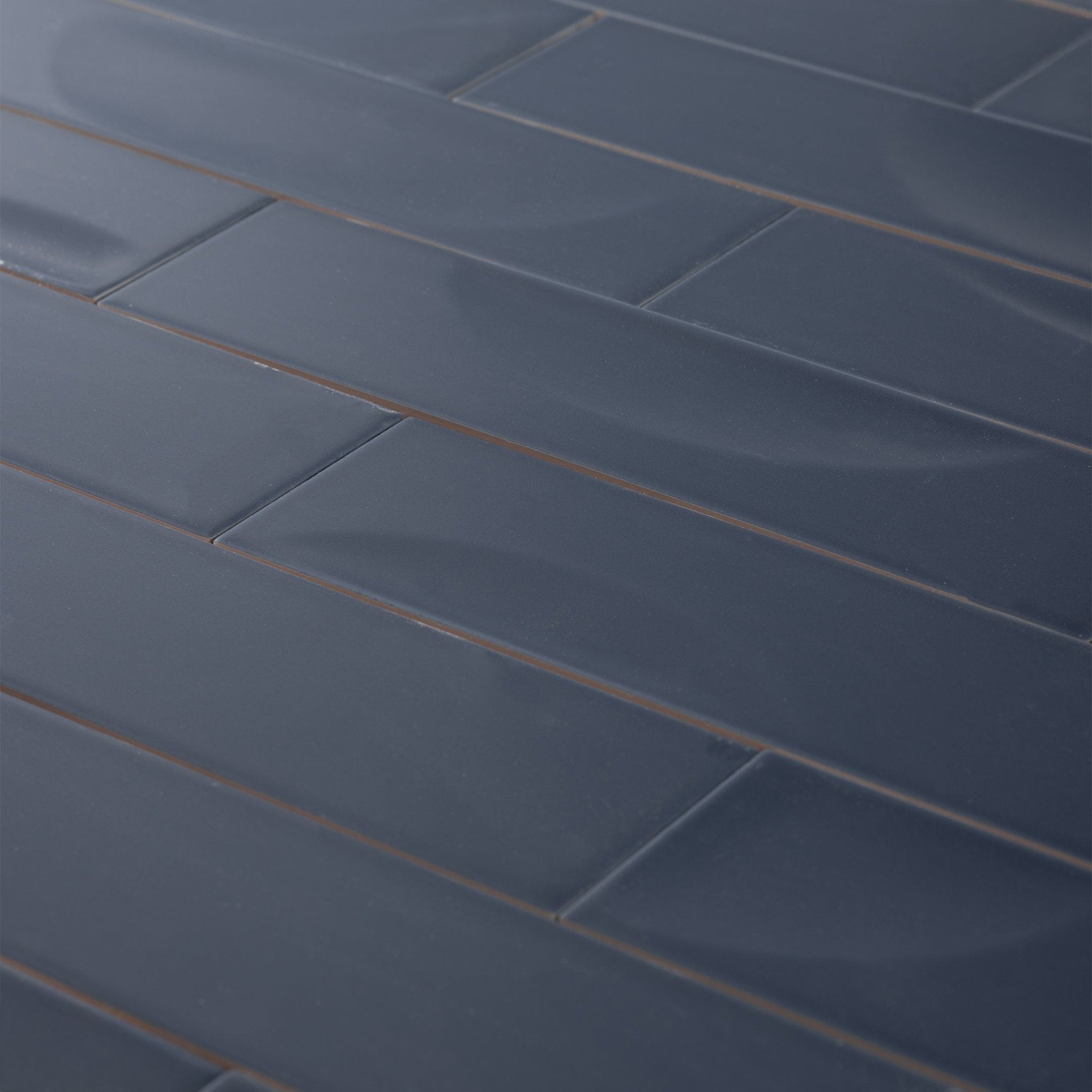 Deep Blue Ceramic Tile 2.5x10 Wave - Cemento Collection