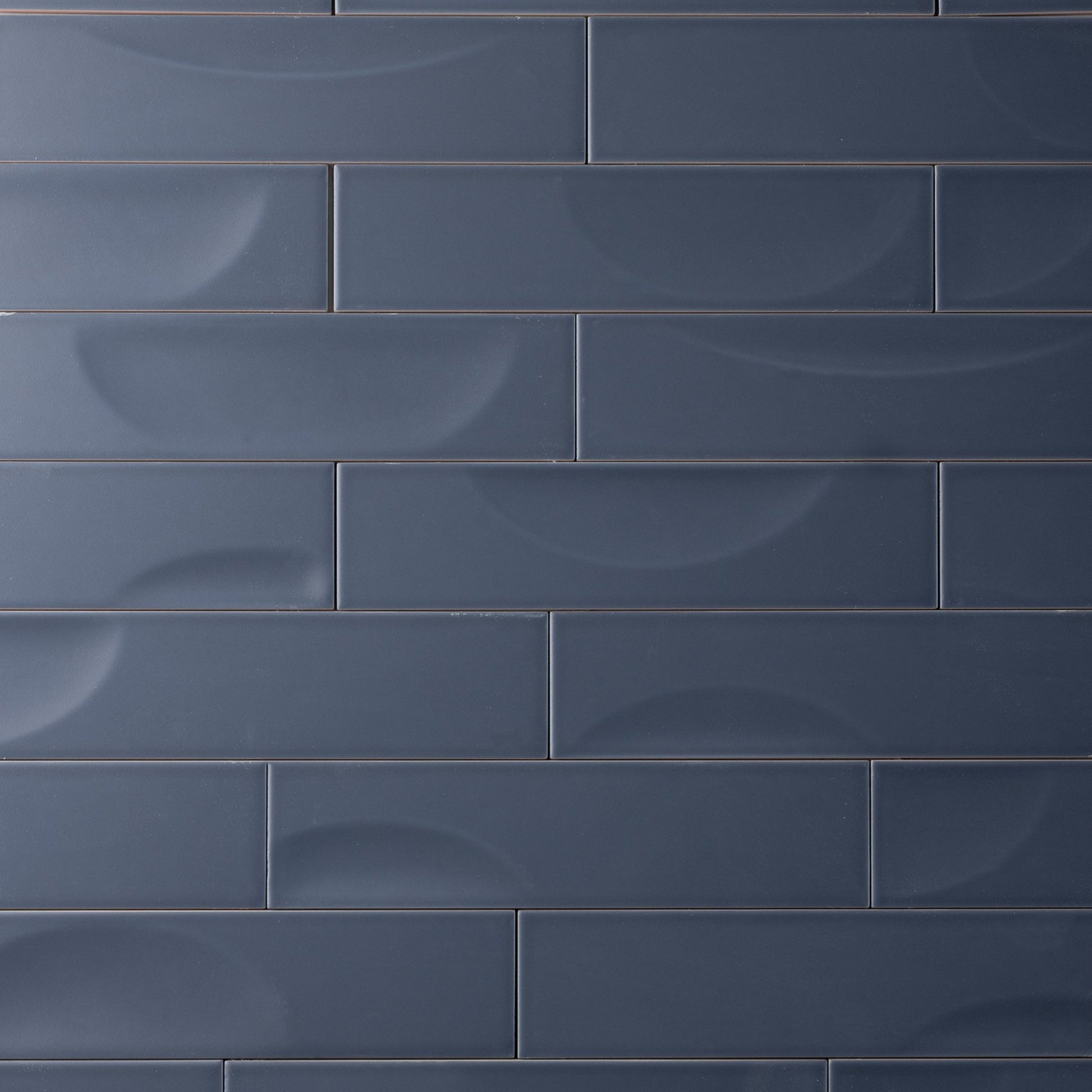 Deep Blue Ceramic Tile 2.5x10 Wave - Cemento Collection