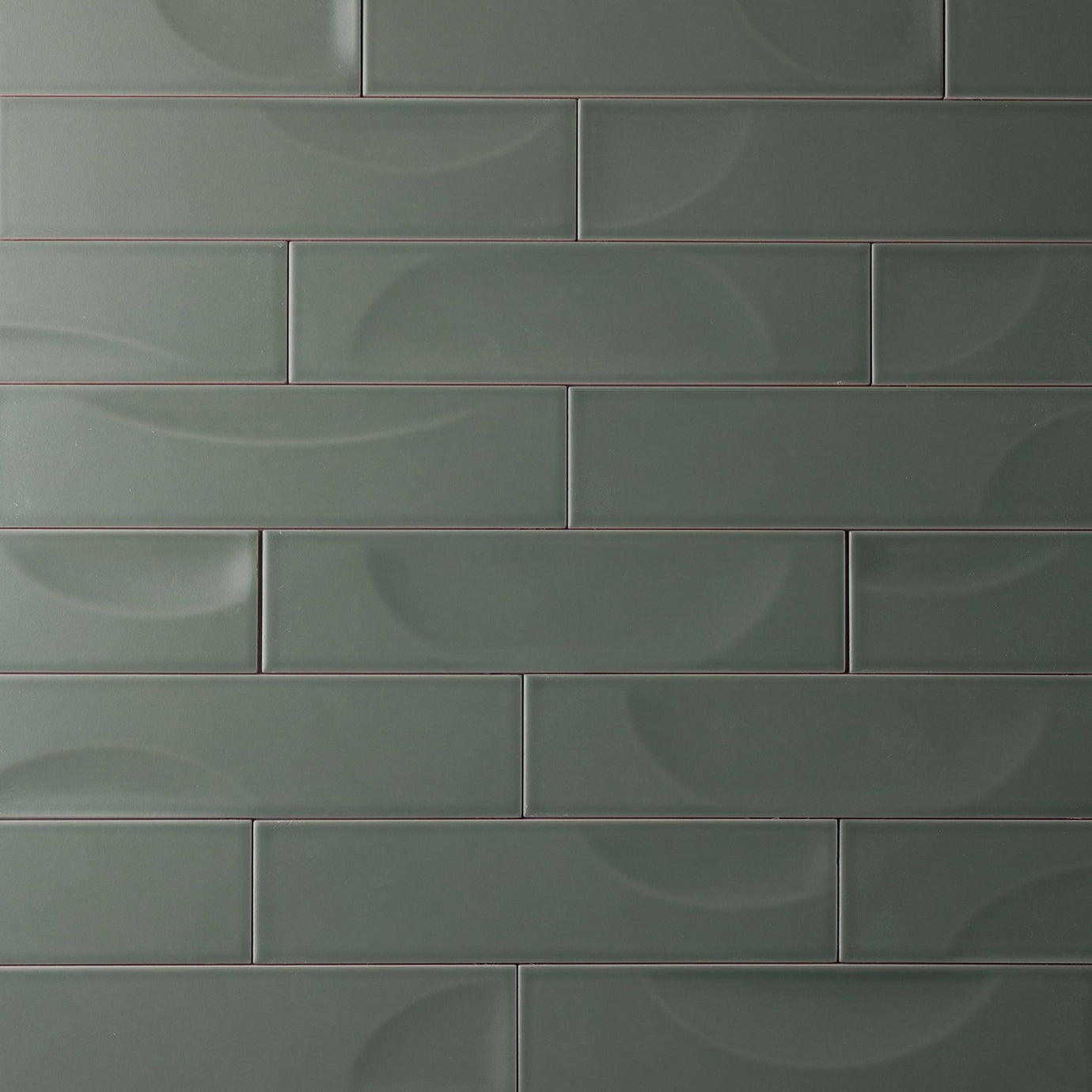 Green Ceramic Tile 2.5x10 Wave - Cemento Collection