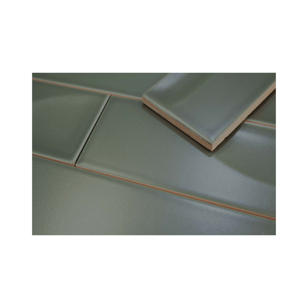 Hoop Wave 2.5x10 Silence Green Ceramic Tile | Cemento Collection ...